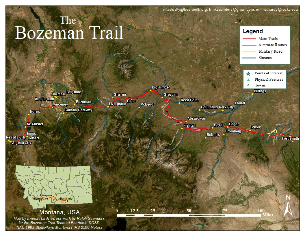 Ralph Saunders' Bozeman Trail Maps - The Bozeman Trail